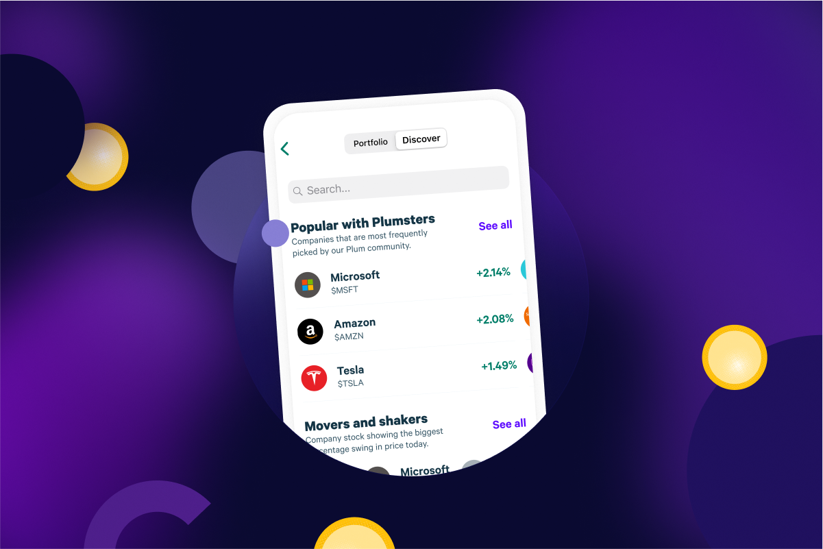 Invest in company stocks through the Plum investment app